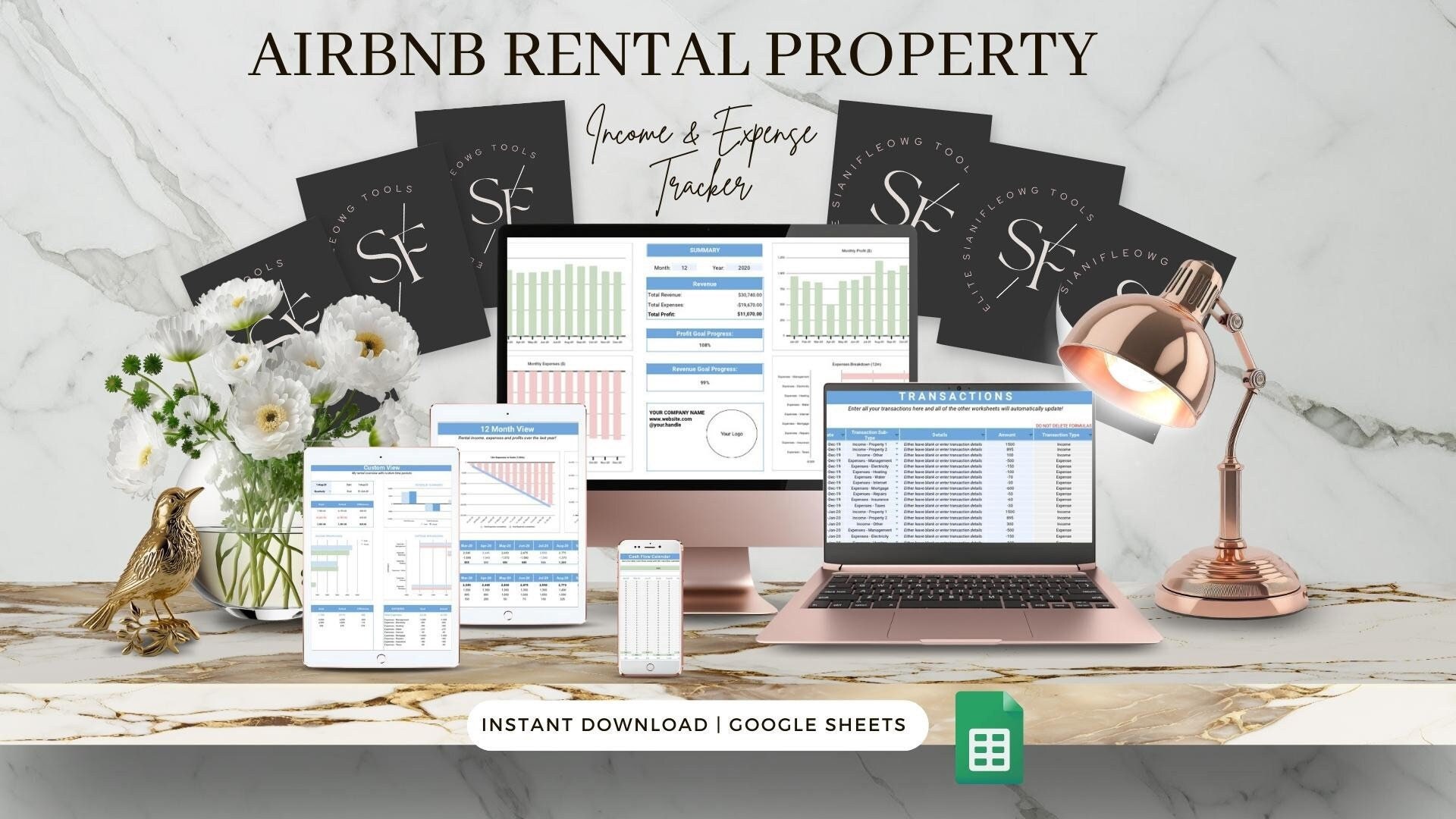 Airbnb Finance Tracker Google Sheets, Rental Multi-property Income ...