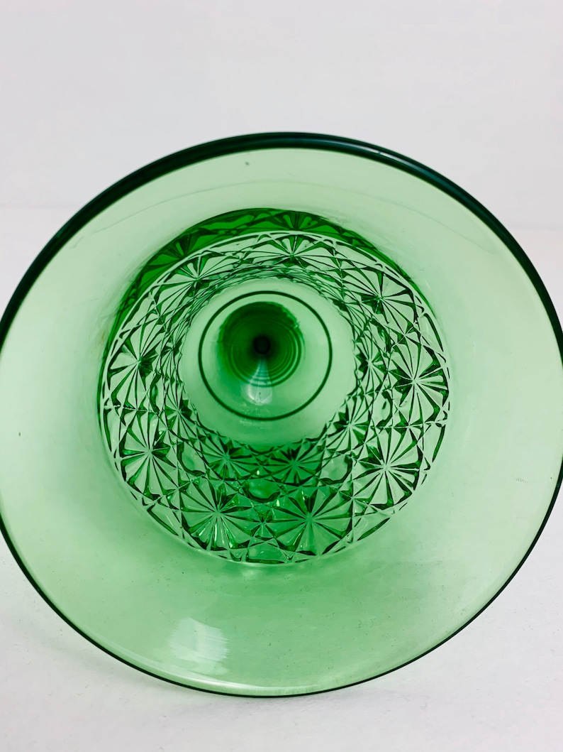 Bell Shaped Candy Dish (no Base) Daisy Button Green Glass L.E. Smith - Etsy
