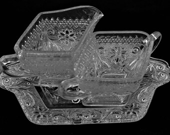 Indiana Glass Sandwich Pattern Tray | Etsy