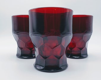Anchor Hocking High Point Royal Ruby 9 Oz Flat Tumbler 4 - Etsy