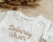 Organic Cotton Name Shirt Custom Baby Shirt Embroidered Name - Etsy