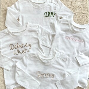 Organic Cotton Name Shirt Custom Baby Shirt Embroidered Name - Etsy