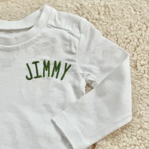 Organic Cotton Name Shirt Custom Baby Shirt Embroidered Name - Etsy