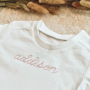 Organic Cotton Name Shirt Custom Baby Shirt Embroidered Name - Etsy