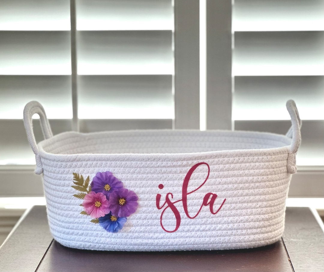 Personalized Braided Basket, Name Basket, Baby Gift Basket, Dog Toy ...