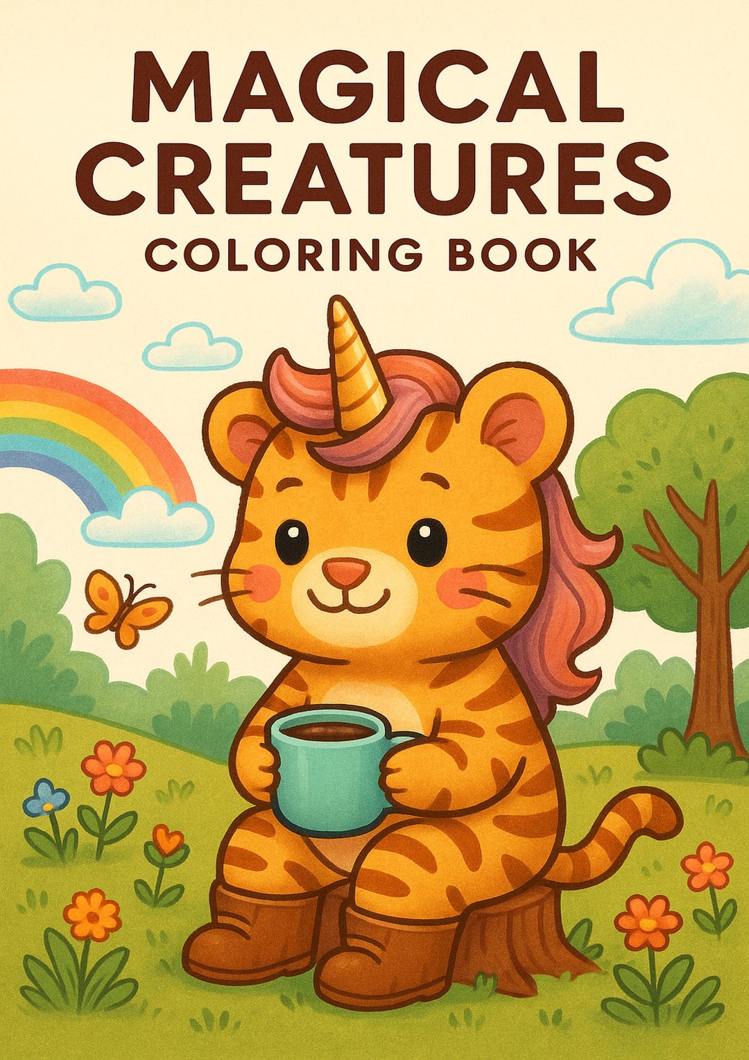 Magical Creatures Coloring Book – Printable PDF for Kids – Cute Fantasy ...