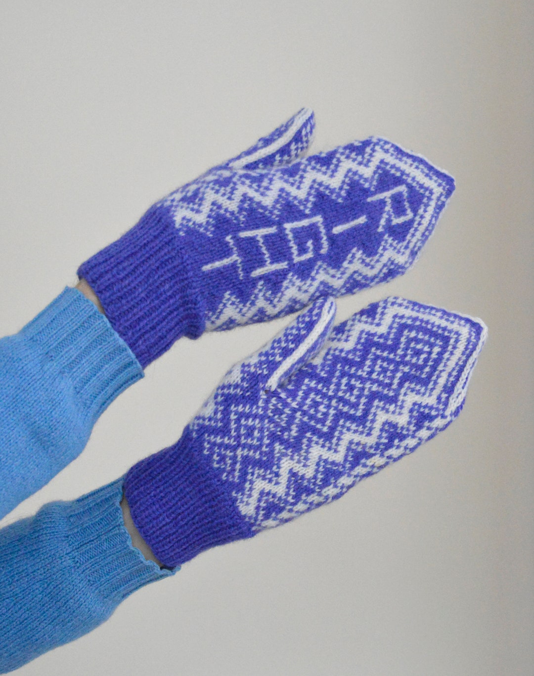 Left Right Mittens, Gift for New Driver, Hand Knitted Mittens, Purple ...