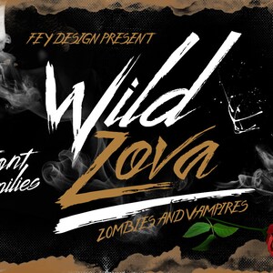 Wild Zova Family Brush Font Handletering Digital Font Calligraphy Font Display Font Script Font ...