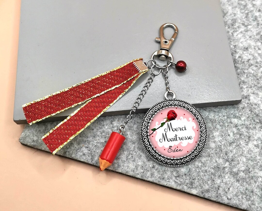 Cabochon Key Ring thank You Teacher Customizable School Gift Teacher ...