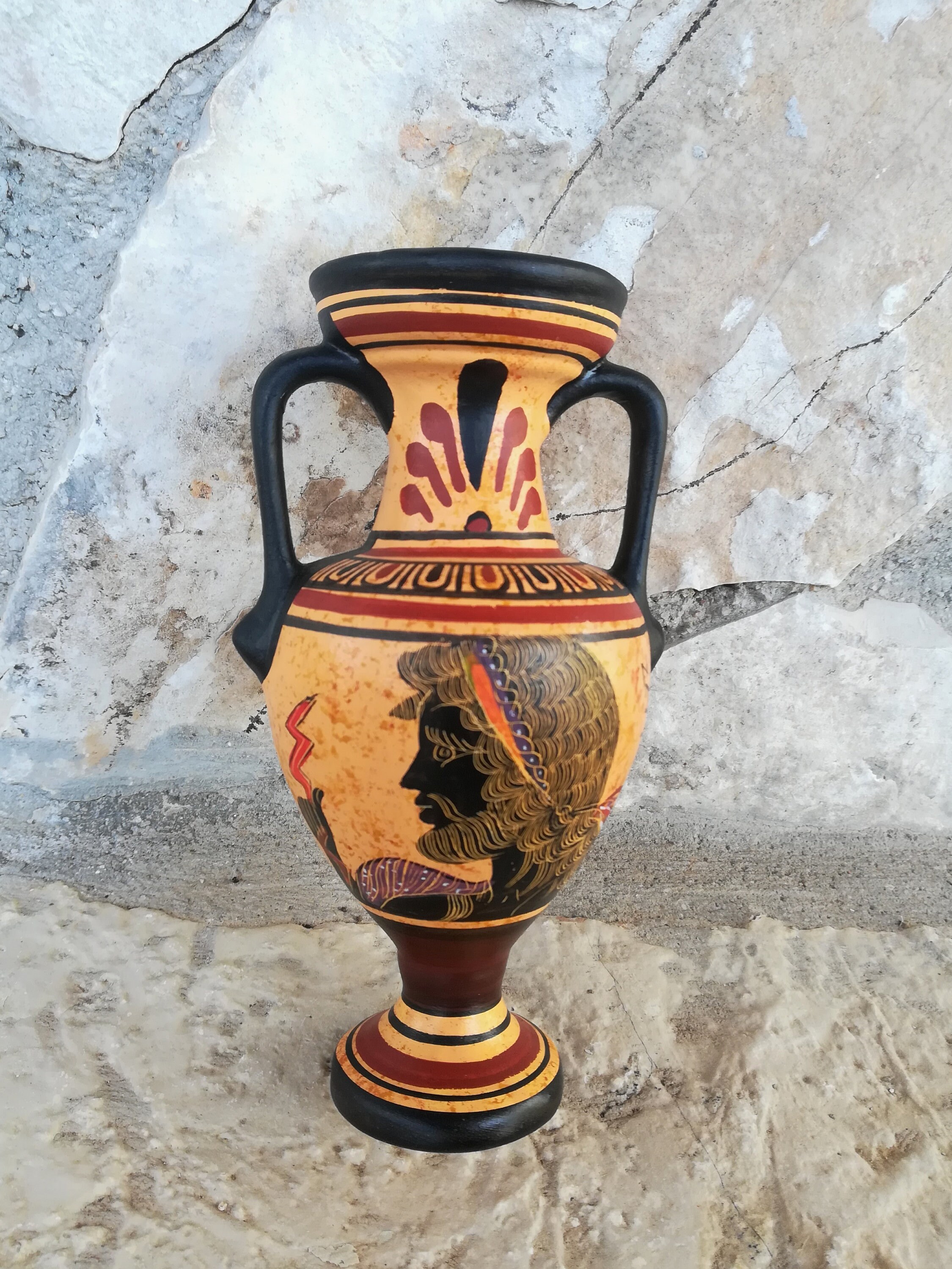 Handmade and Free Handpainted Amphora Shape Vase in Archaic - Etsy ...