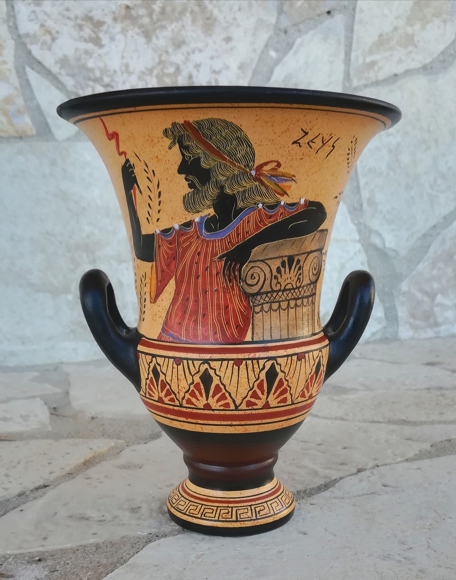 Hanmade and Free Handpainted Amphora Shape Vase in Archaic - Etsy