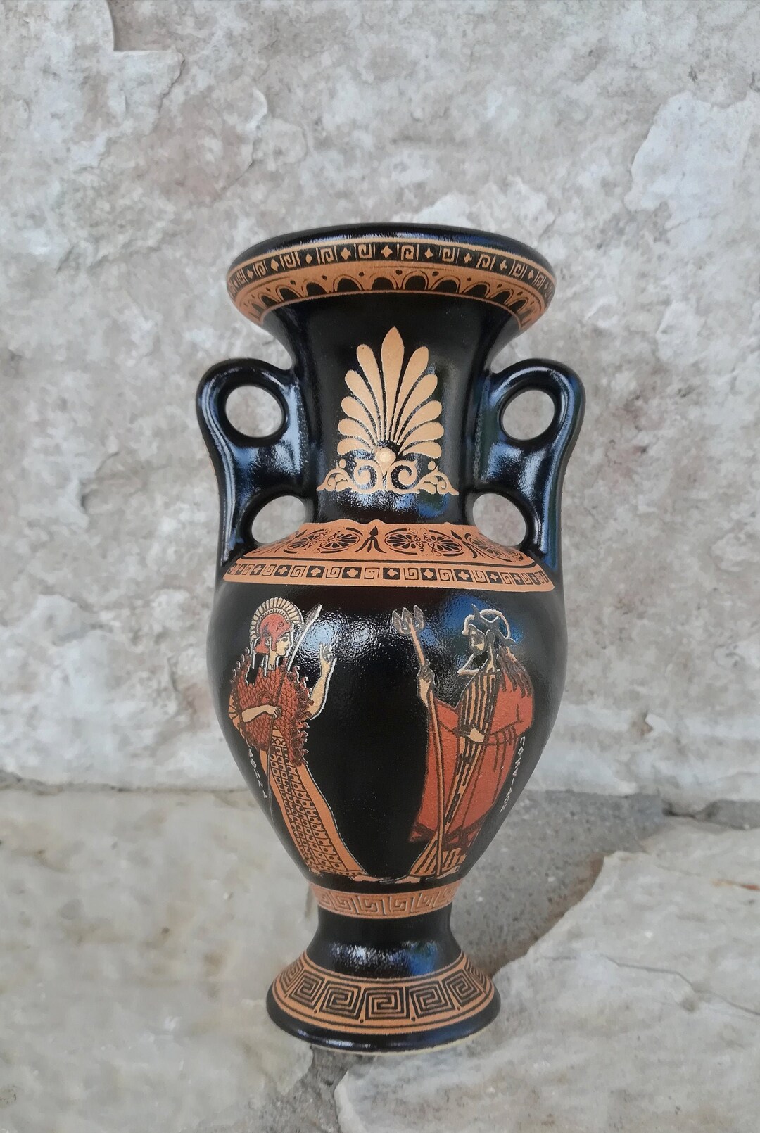 Handmade Amphora Shape Vase in Red Figured Style - Etsy