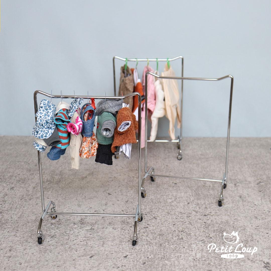 Mini Decorated Silver Rack - Wardrobe for Doll, Stuffed Animals ...