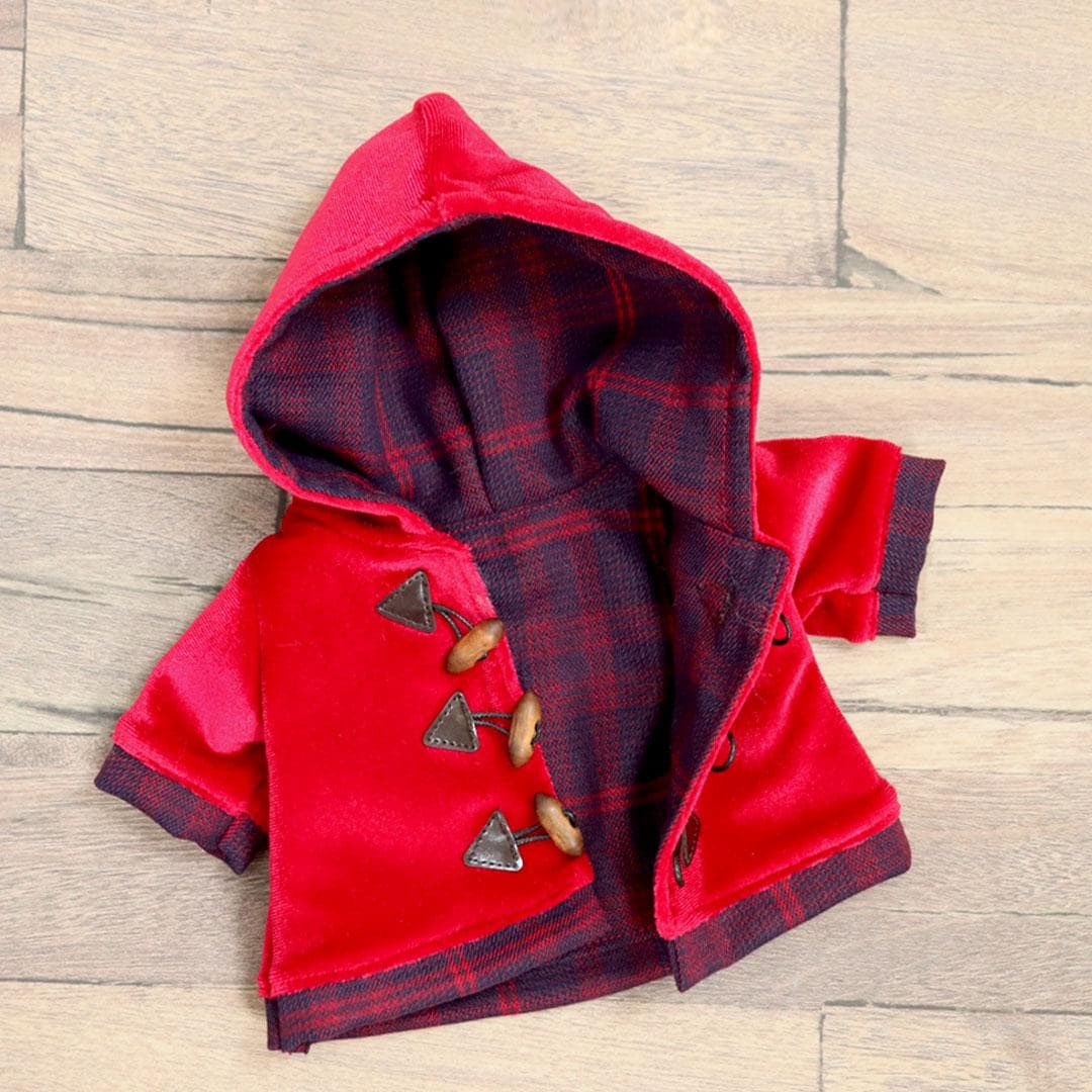 Bright Red Duffle Coat for Plushie Xmas Doll Clothes, Winter Clothes ...