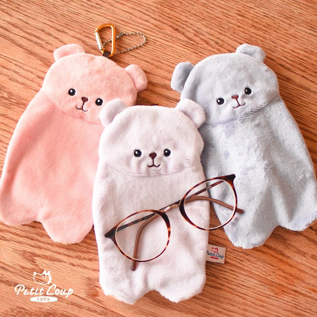 Teddy Bear Plush Eyeglass Case Pouch Keychain - Multi-purpose, Mini Bag ...