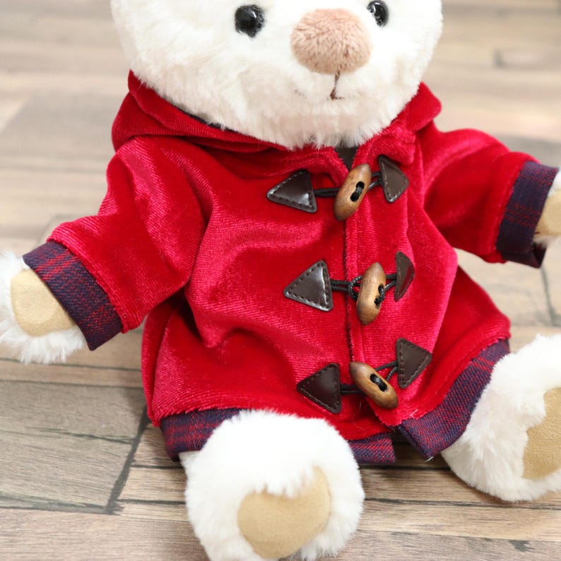 Bright Red Duffle Coat for Plushie Xmas Doll Clothes, Winter Clothes ...