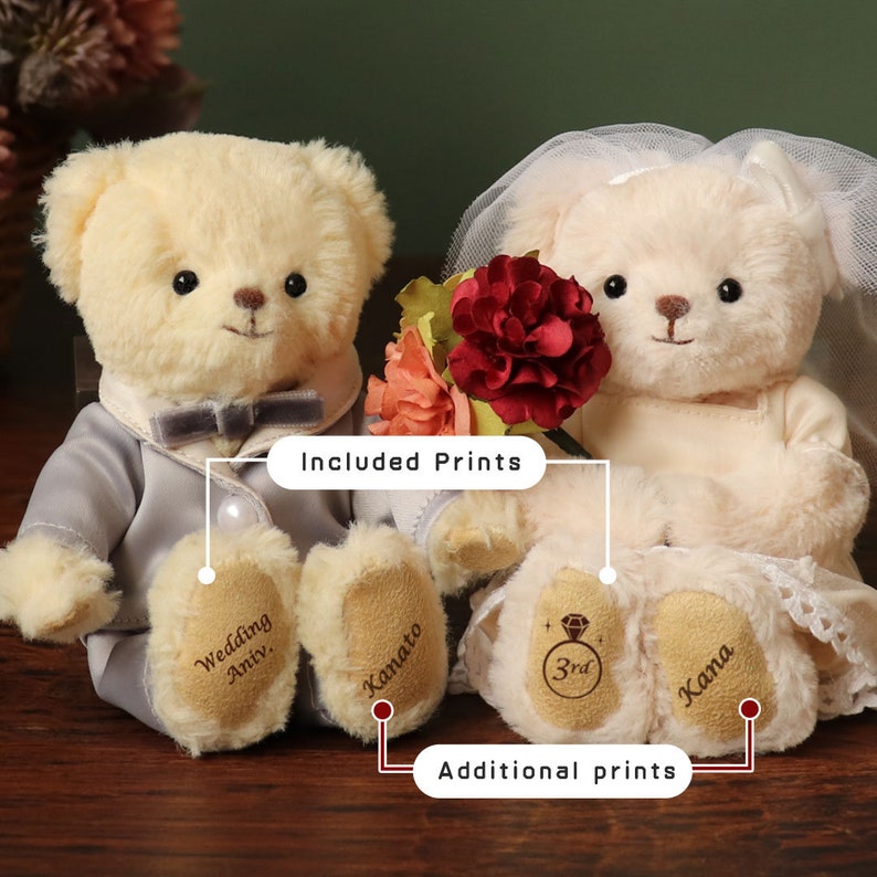 Wedding Anniversary Teddy Bears Personalized Wedding Gift - Etsy