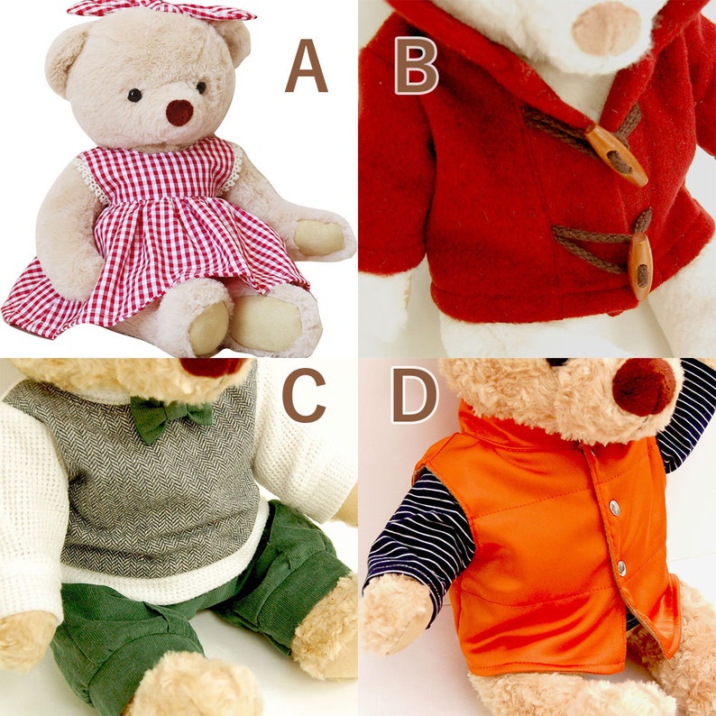 4 Types of Clothes for Plushie Teddy Bear Clothing, Soft Toy Doll ...