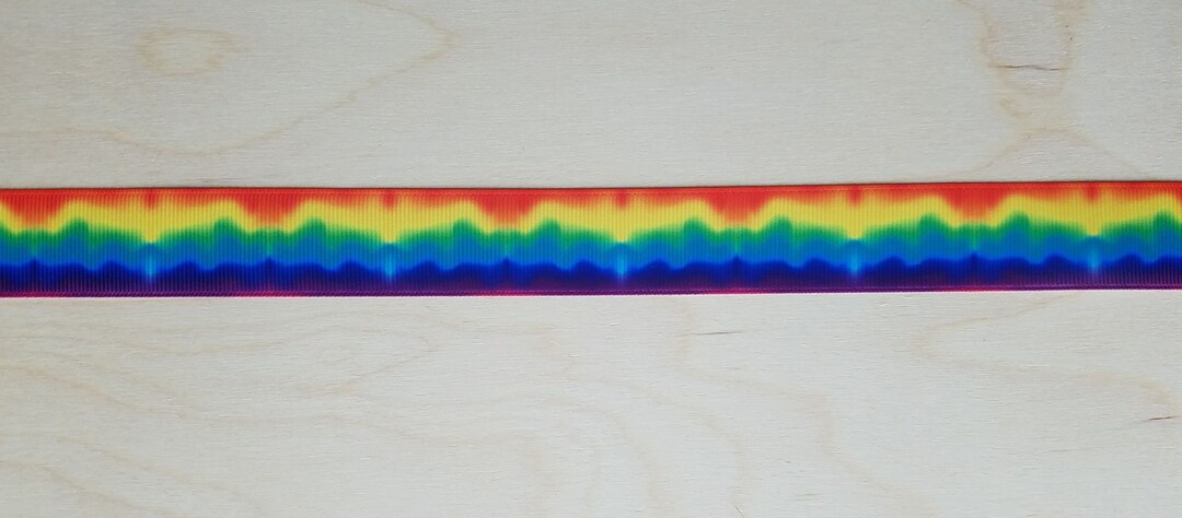 1 Rainbow Grosgrain Ribbon Tie Dye Drippy Paint Clouds Crayon Colors ...