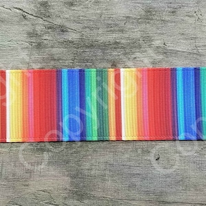 7/8 Grosgrain RAINBOW Sarape Serape Ribbon Mexican Blanket Day of the ...
