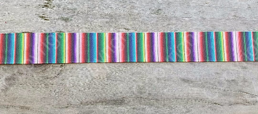 7/8 Grosgrain COLORFUL Sarape Serape Ribbon Senorita Day of the Dead ...