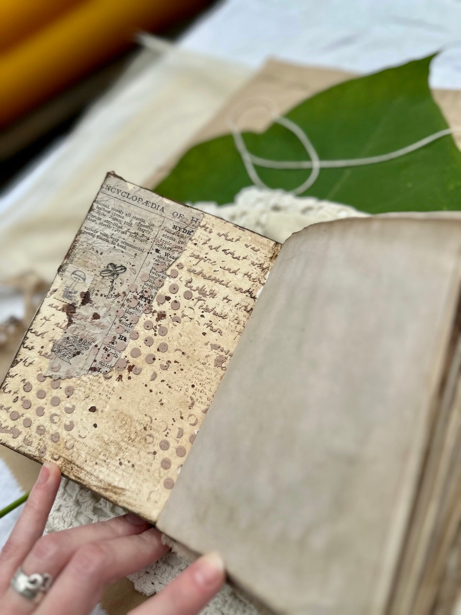 Rustic Burlap Notebook, A6, Vintage Handmade Junk Journal, Forest Old ...