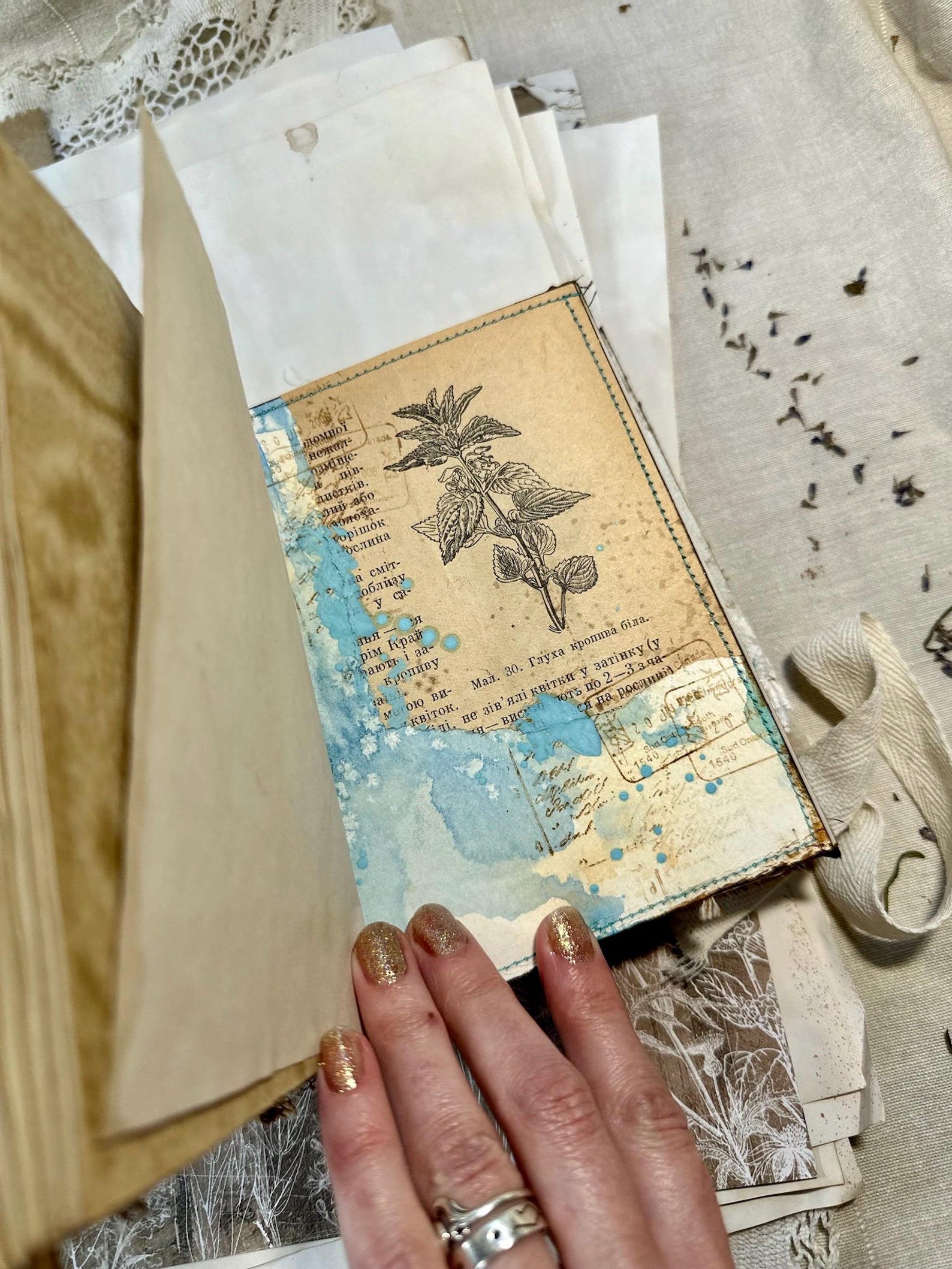 Burlap Notebook, Beetle, A6, Vintage Handmade Junk Journal, Rustic ...