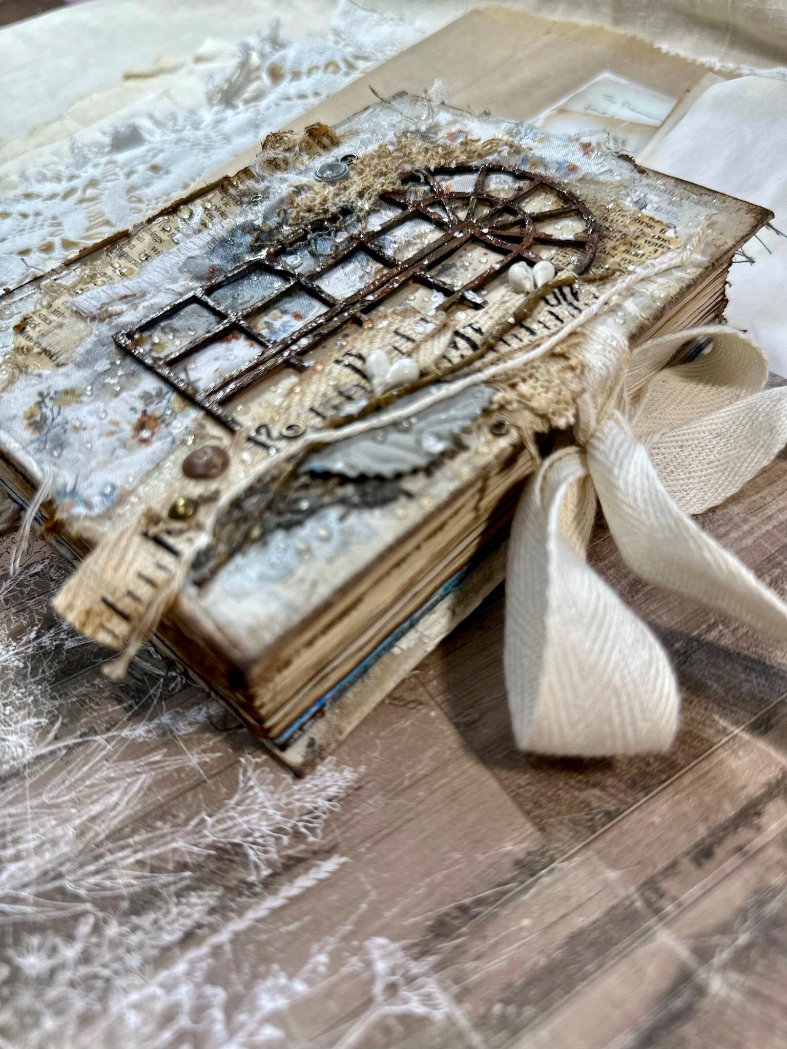 Burlap Notebook, Beetle, A6, Vintage Handmade Junk Journal, Rustic ...