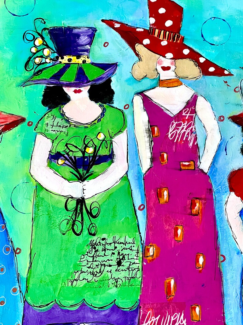 Fancy Ladies, Painted Women in Hats, Whimsical Art - Etsy