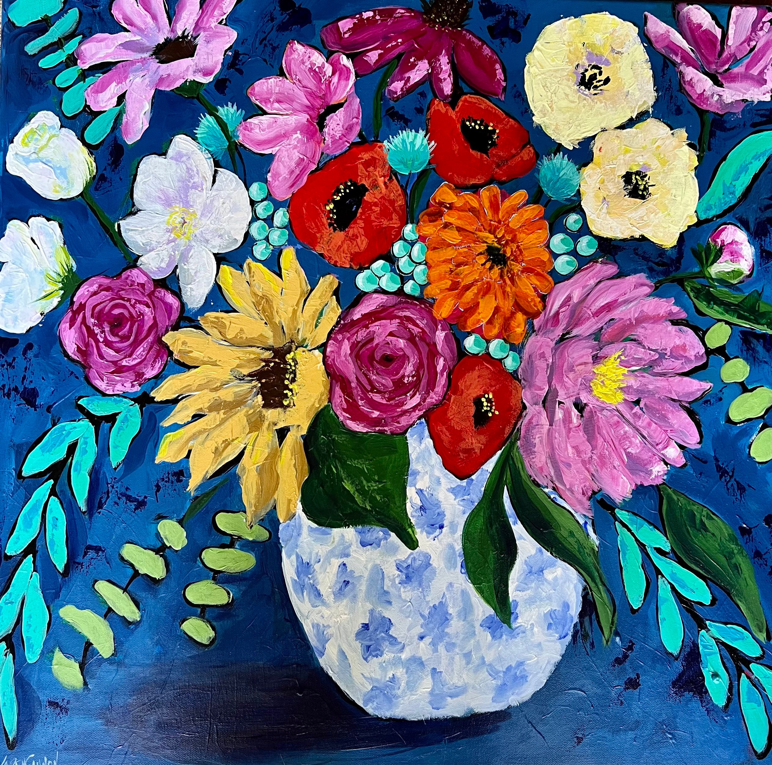 Bright Colorful Flower Paintings