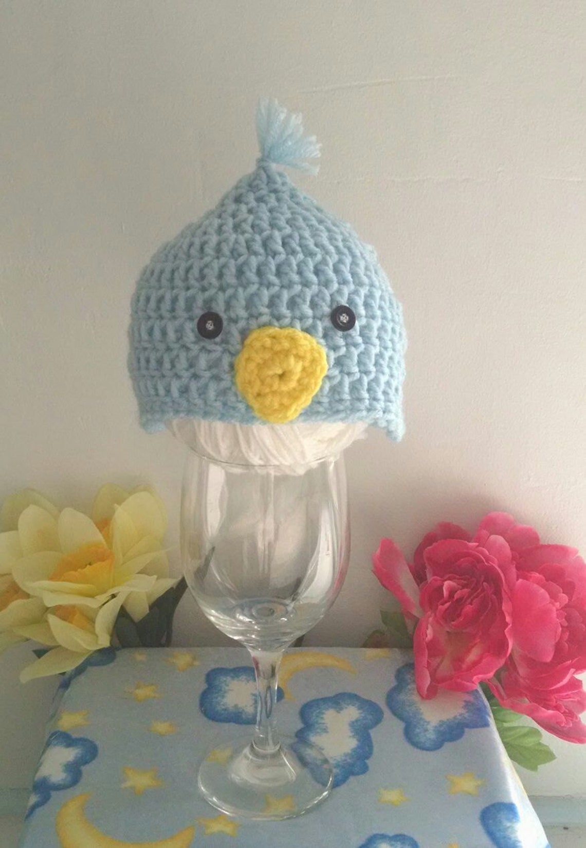 Crochet Blue Bird Hat - Etsy