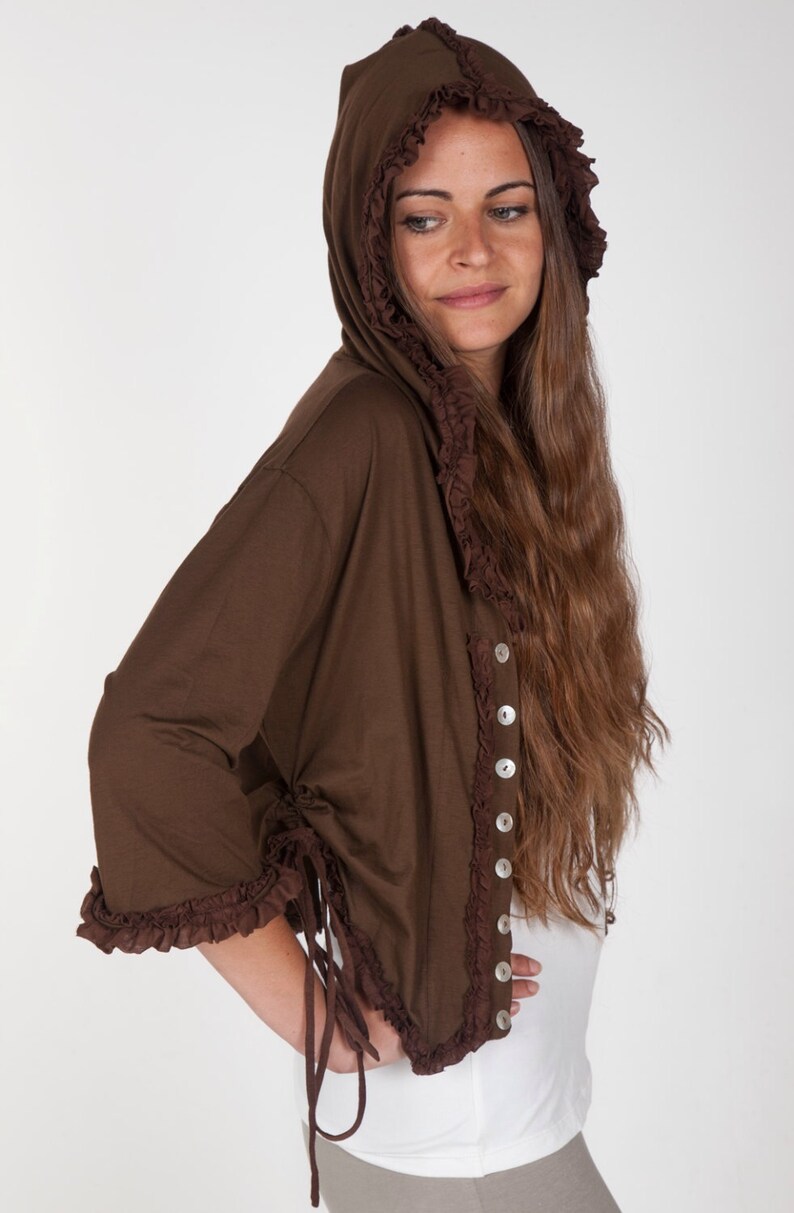 Maya Hood Jacket- Chestnut, Olive, Sky, off White Colors - Lighweight ...