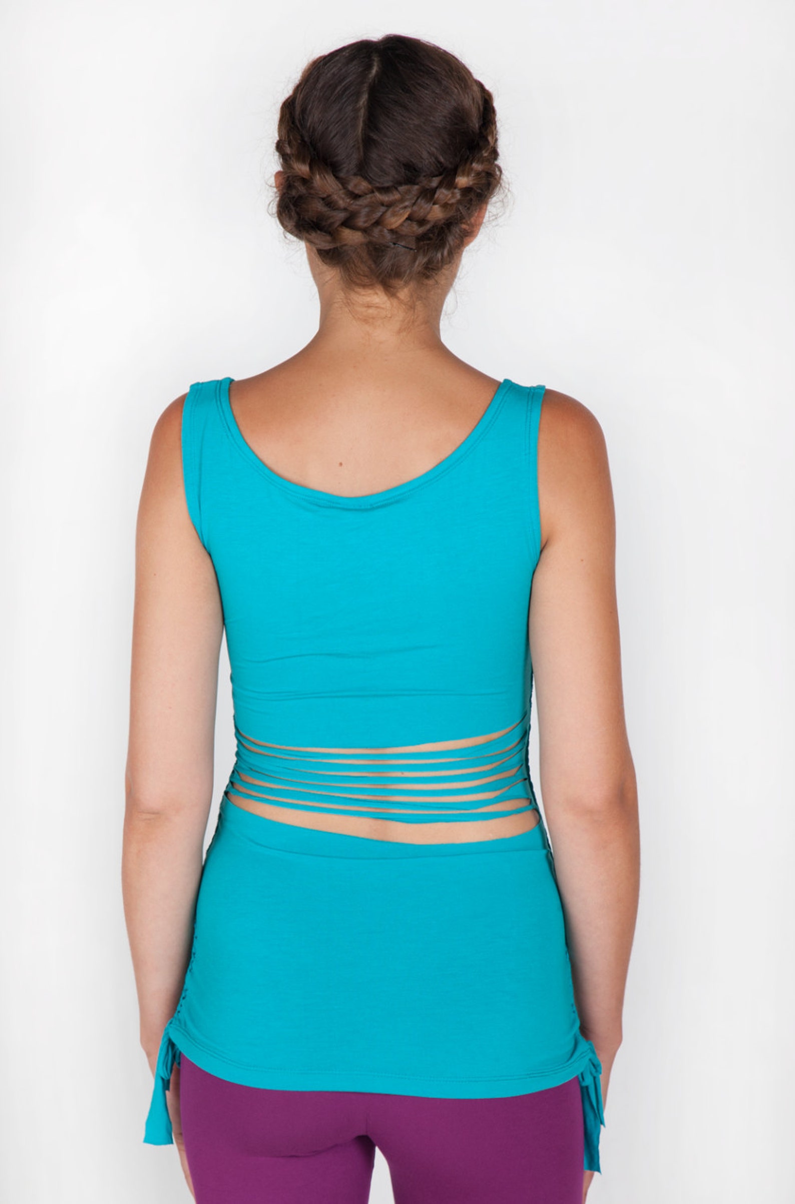 Vasudeva Top - BLACK - Funky Tank Top Woven Effect, Stretchy, Comfy ...