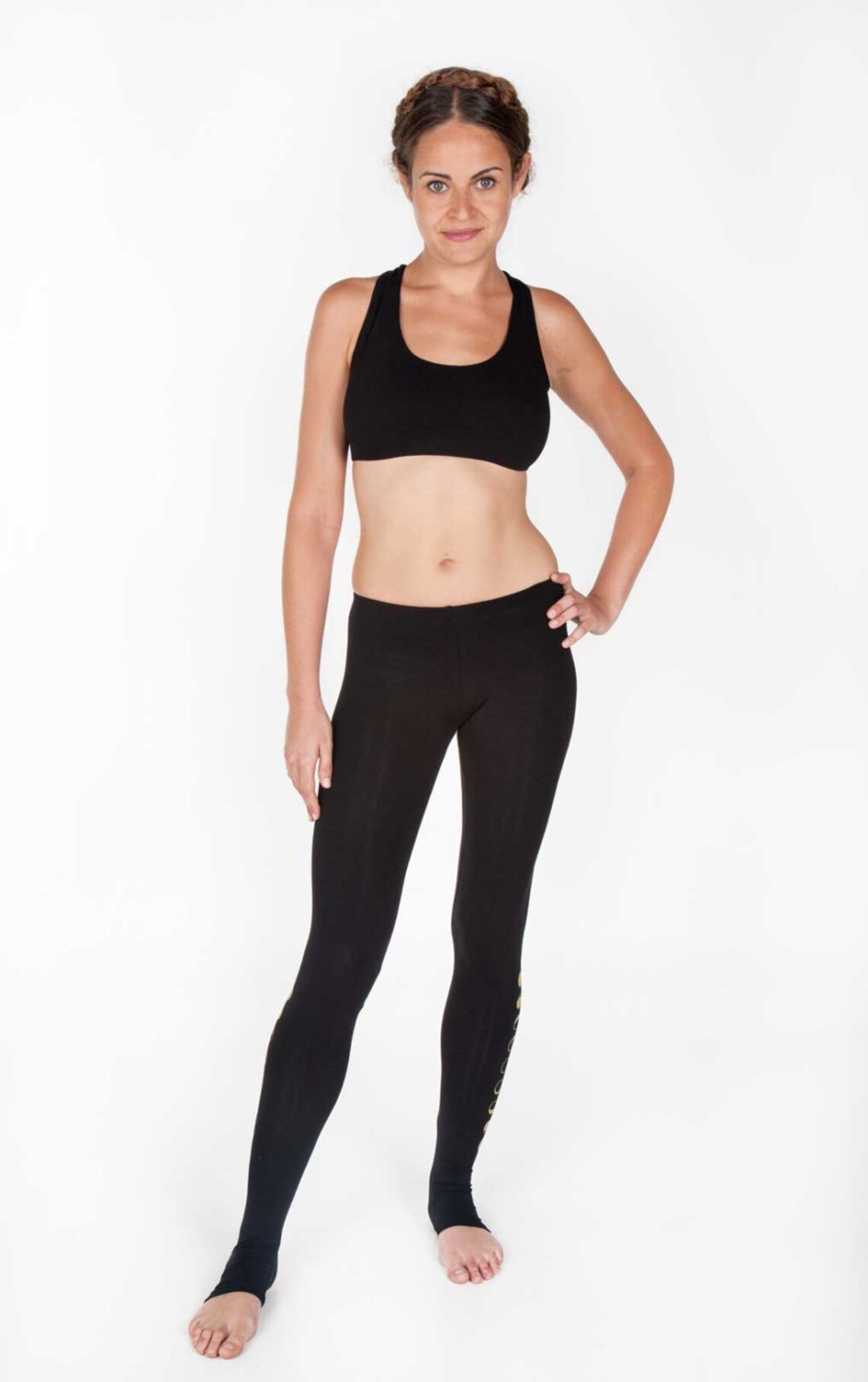 Star Bra Top - Yoga Bra - BLACK - Woven Pattern Bra Top, Great for Yoga ...