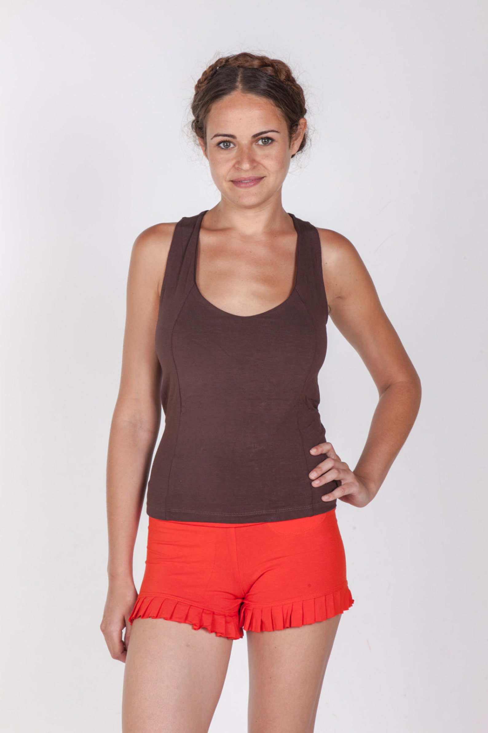 Ayu Top - CHOCOLATE BROWN - Corset Style Lacing up With Halter Neck ...