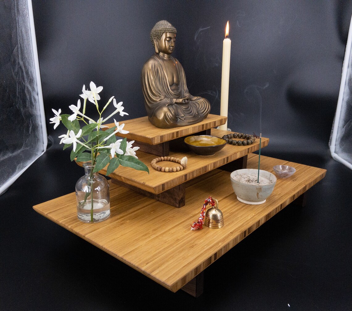 Table Top Altar . Beautifully Handcrafted 3 Tier Buddhist - Etsy