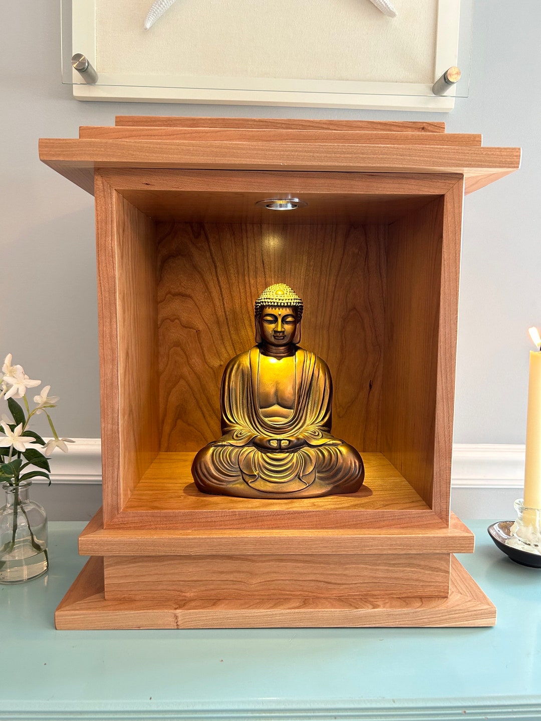 Artisan Made Open Butsudan Altar Solid Cherry Wood - Etsy