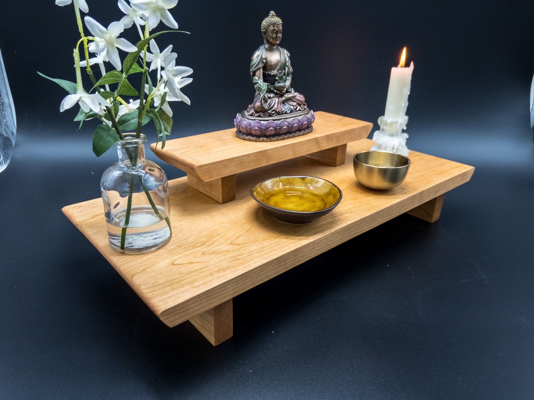 Table Top Altar Beautifully Made Out of Solid Cherry Wood. 2 Tier and 4 ...