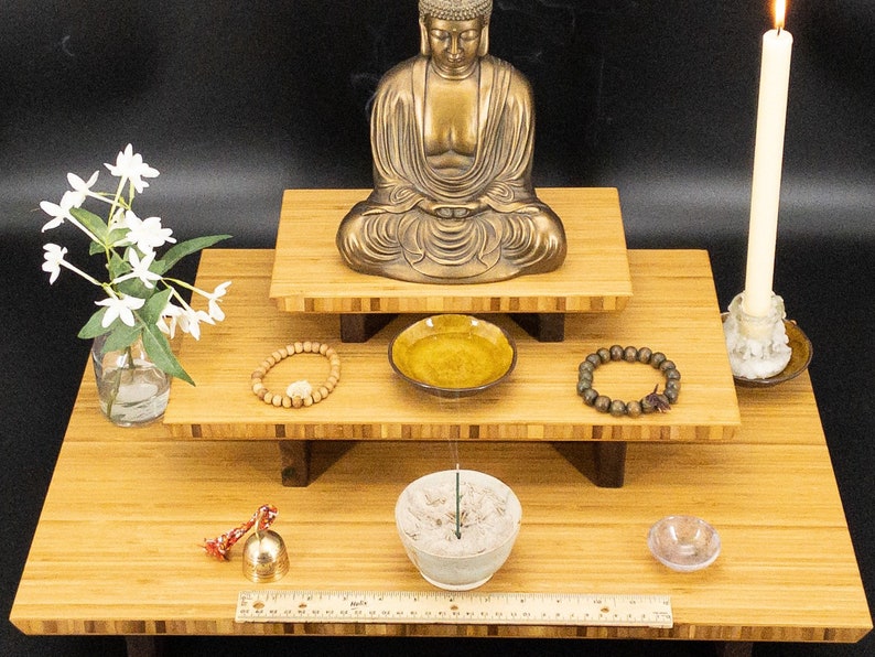 Table Top Altar . Beautifully Handcrafted 3 Tier Buddhist - Etsy