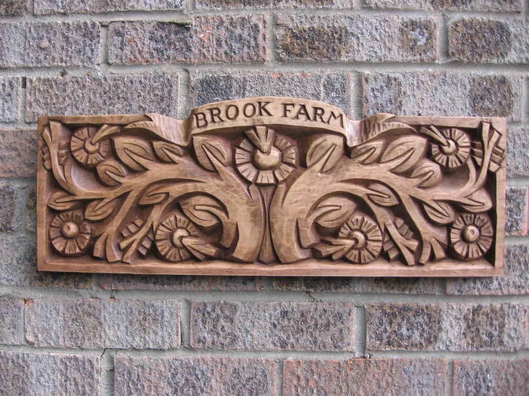 Personalized Wood Carving Sign, Handmade Address Wall Decor - Etsy