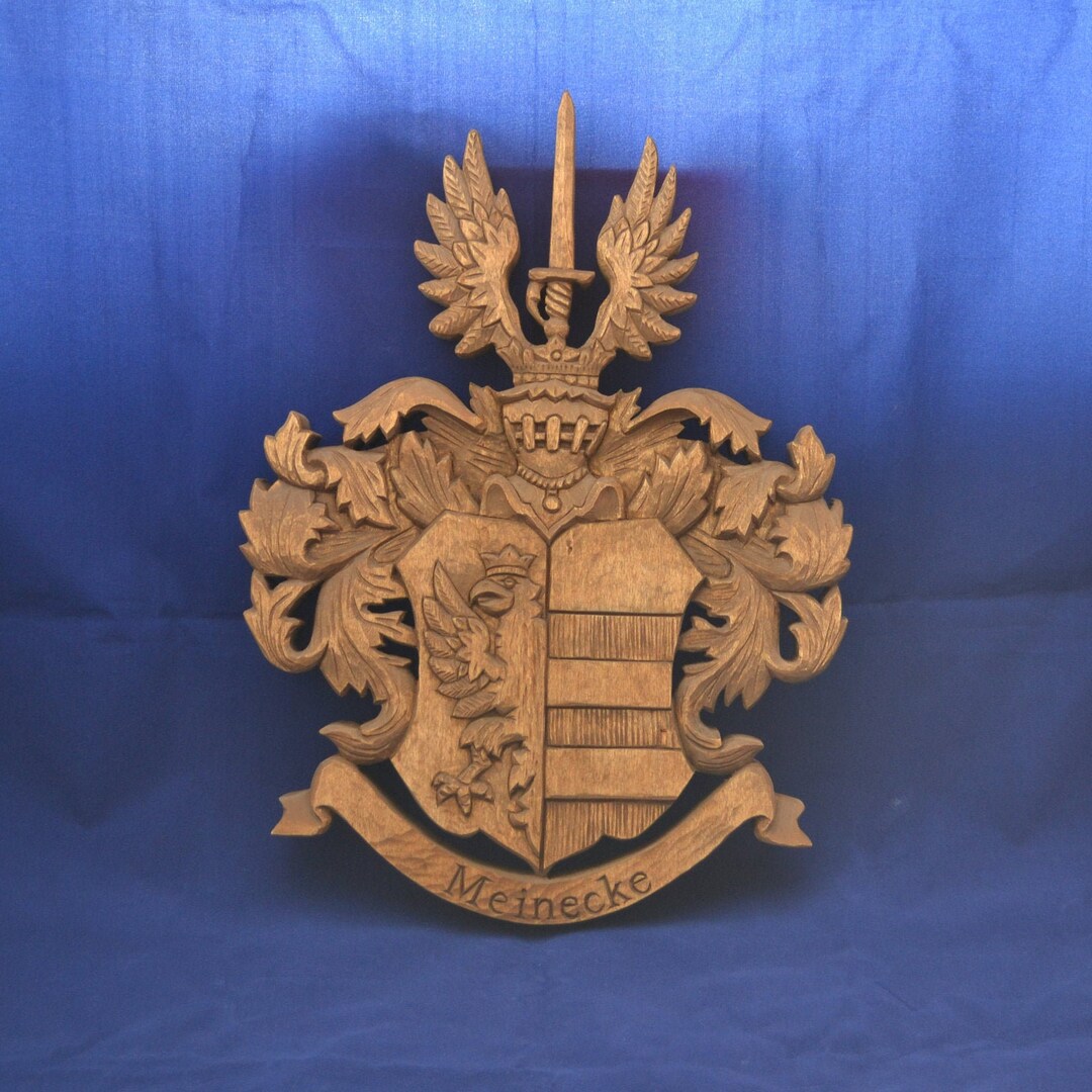 Custom Family Crest Coat of Arms Personalized Family Shield Wooden ...