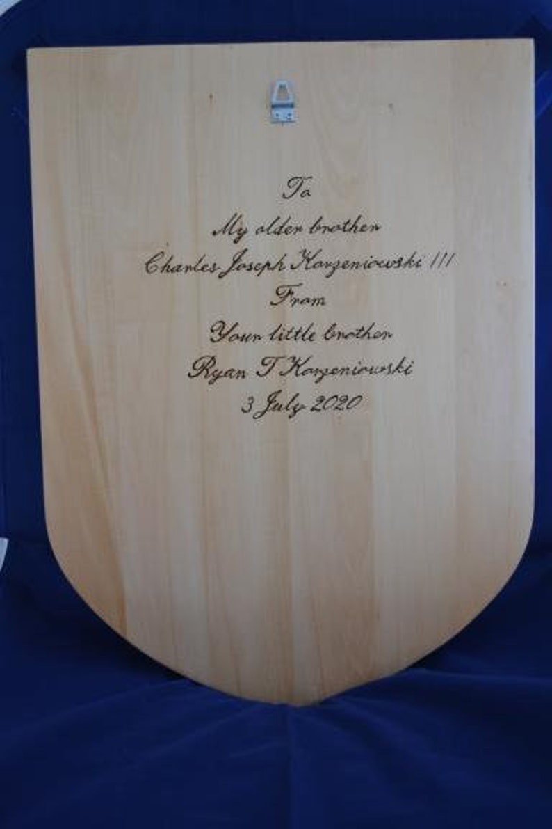 Custom Hand Carved Wooden Family Crest Coat of Arms Emblem Shield ...