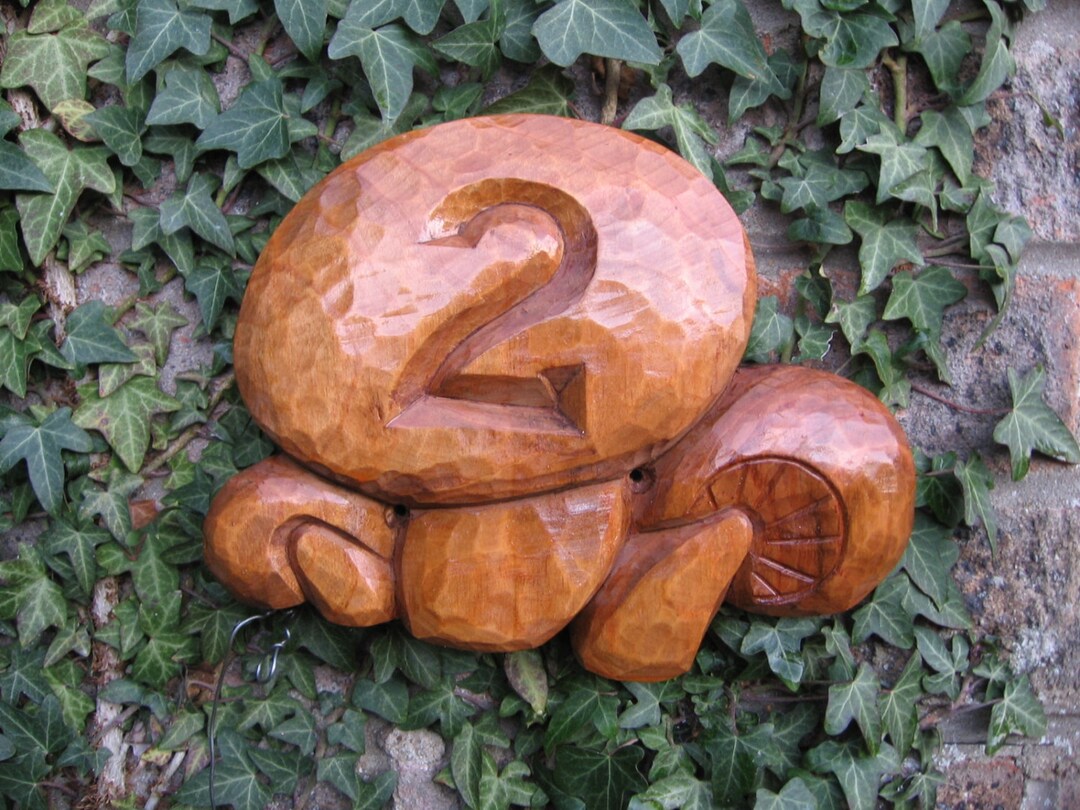 Hand Carved Wood House Number Sign, Linden Wood Plaque - Etsy
