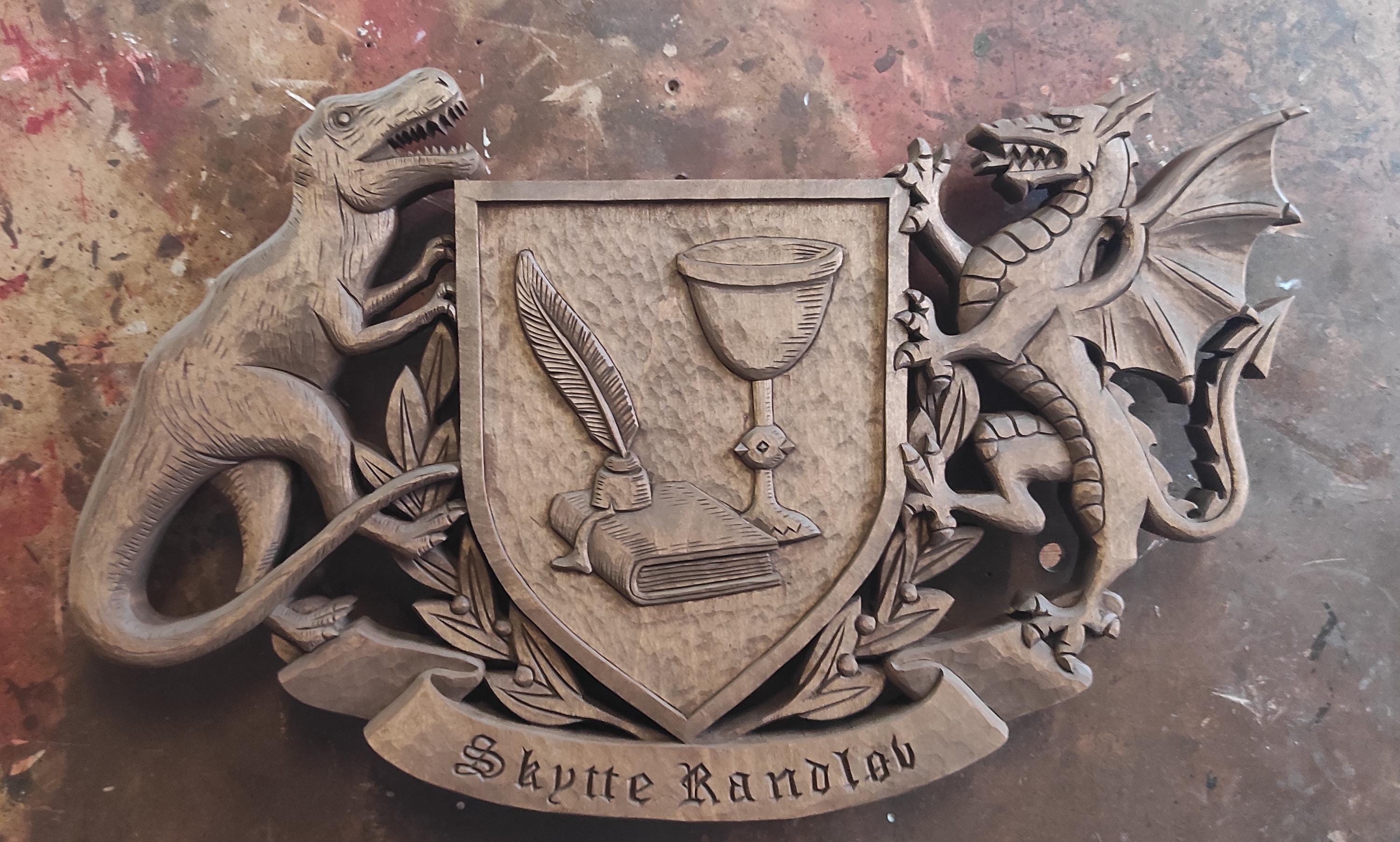 Custom Family Crest With Sabre Champagne Holder, Chambreer Sabel,coat ...