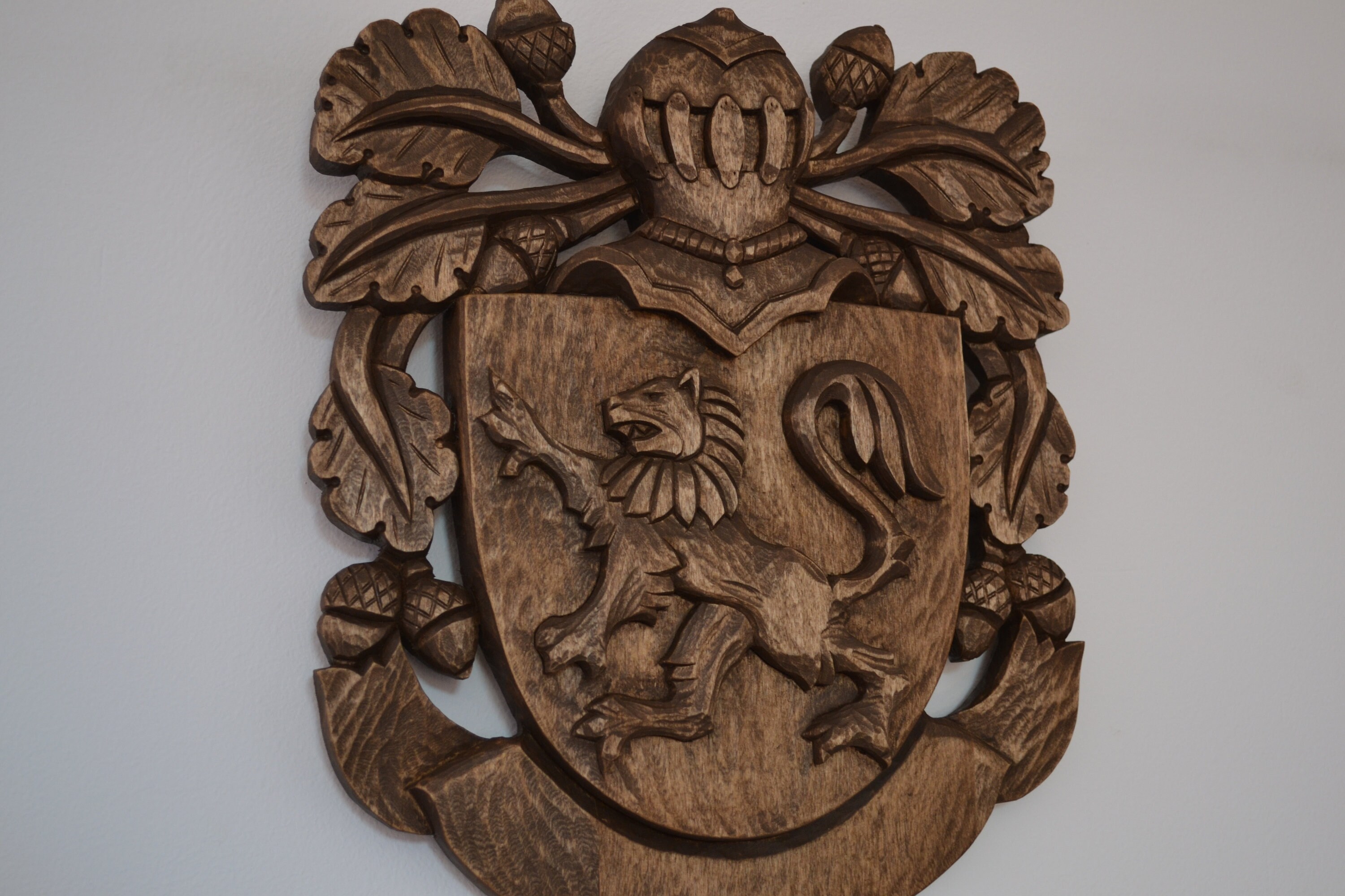 Custom Family Crest Coat of Arms Wooden Shield Plaque Personalized Home ...