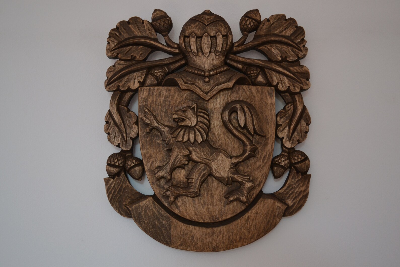 Custom Family Crest Coat of Arms Wooden Shield Plaque Personalized Home ...