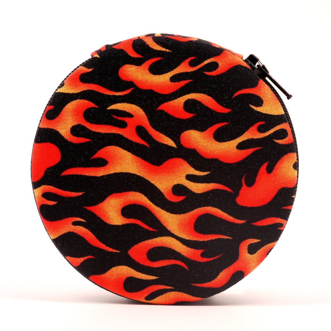 Hot Rod Flames Designer Round Zippered 7-Day Travel Pill Case Box ...
