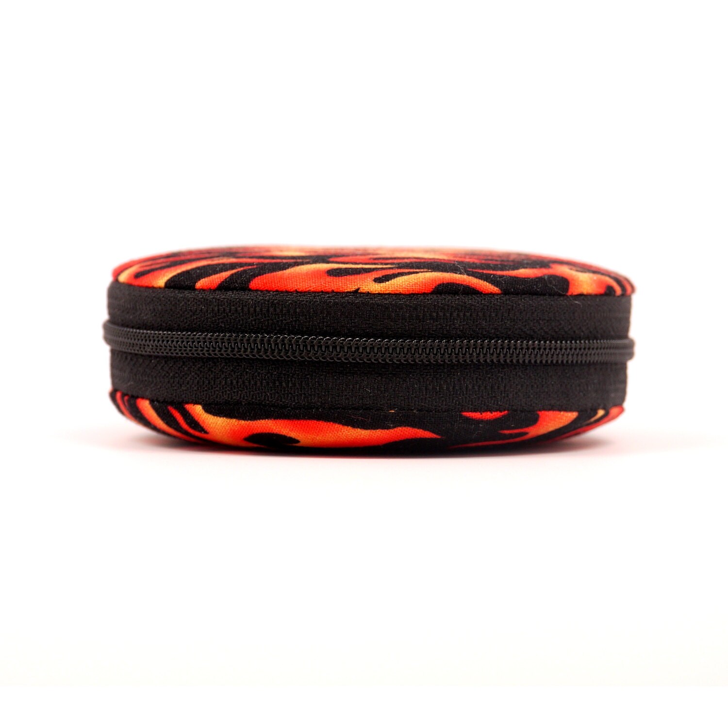 Hot Rod Flames Designer Round Zippered 7-Day Travel Pill Case Box ...