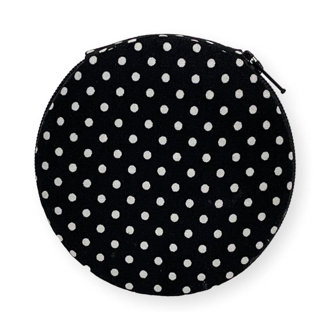 Black and White Small Polka Dot Designer Round Zippered 7-day Travel ...