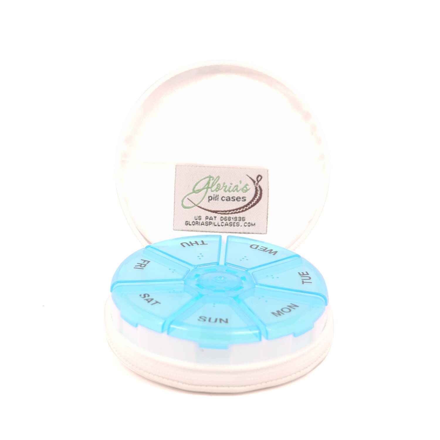 Pebble White Designer Round Zippered 7-day Travel Pill Case Box Nice ...